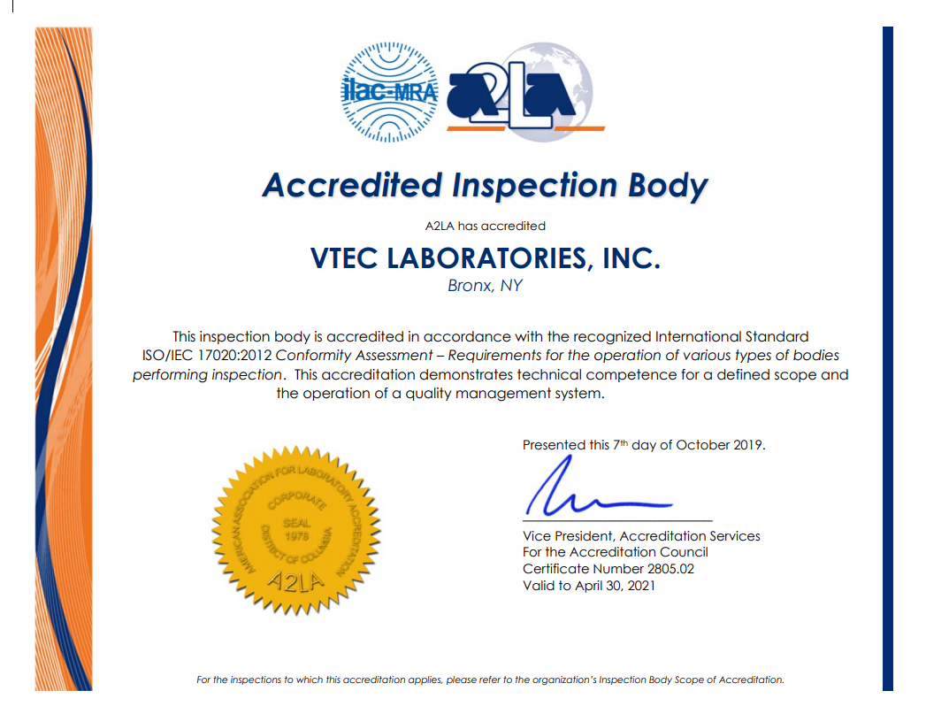 IOS Accredited Laboratory - VTEC Labs