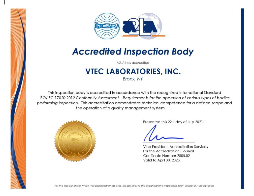 IOS Accredited Laboratory - VTEC Labs